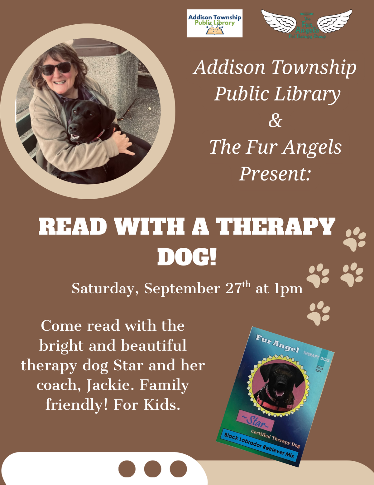 Read With a Therapy Dog! — Addison Township Public Library